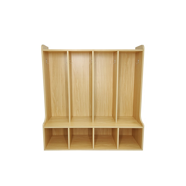 FixtureDisplays 4-Section Kids School Coat Locker 42.5" H X 13" D X 41" W With Bench And Cubbies ...